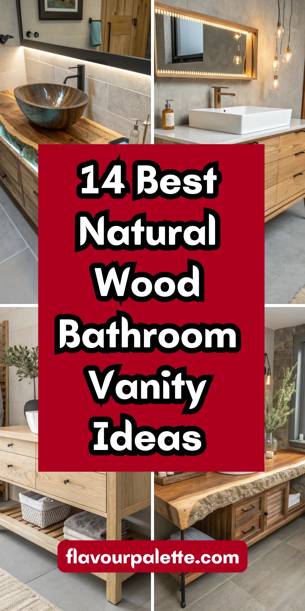 14 Best Natural Wood Bathroom Vanity Ideas For A Warm, Organic Look